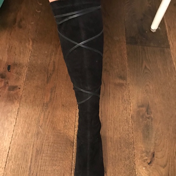 Misope Shoes | Black Suede High Heel Boots | Poshmark